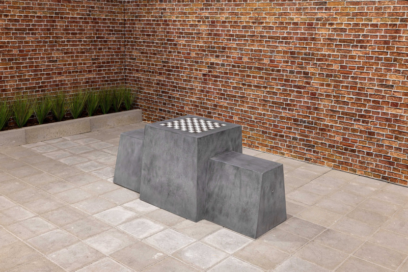 Checkers/Drafts Bench, Anthracite-Concrete - HeBlad