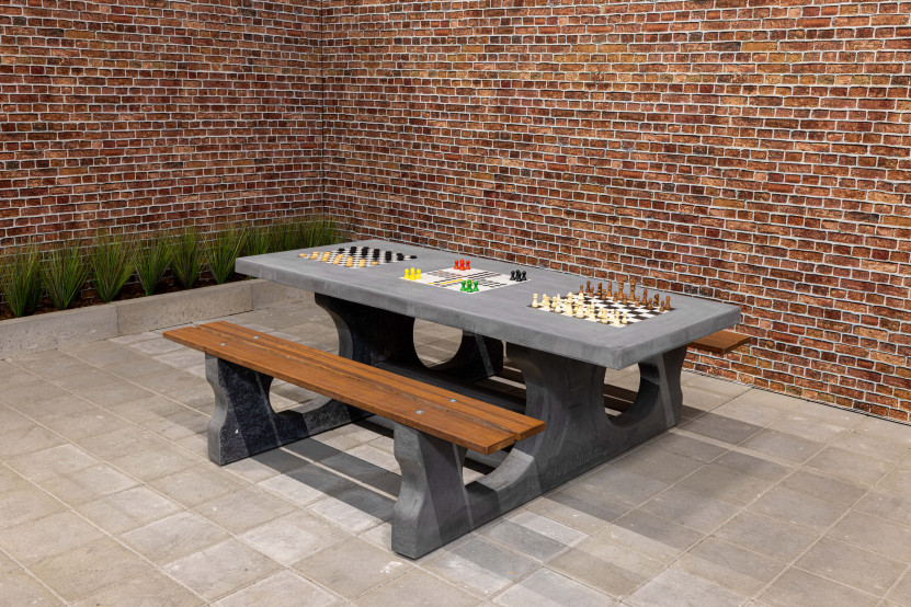 Multi Gaming table (1-3-2) DeLuxe Anthracite-Concrete - HeBlad